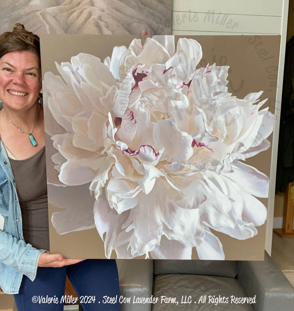 ORIGINAL PEONY PAINTINGS - Steel Cow Lavender Farm